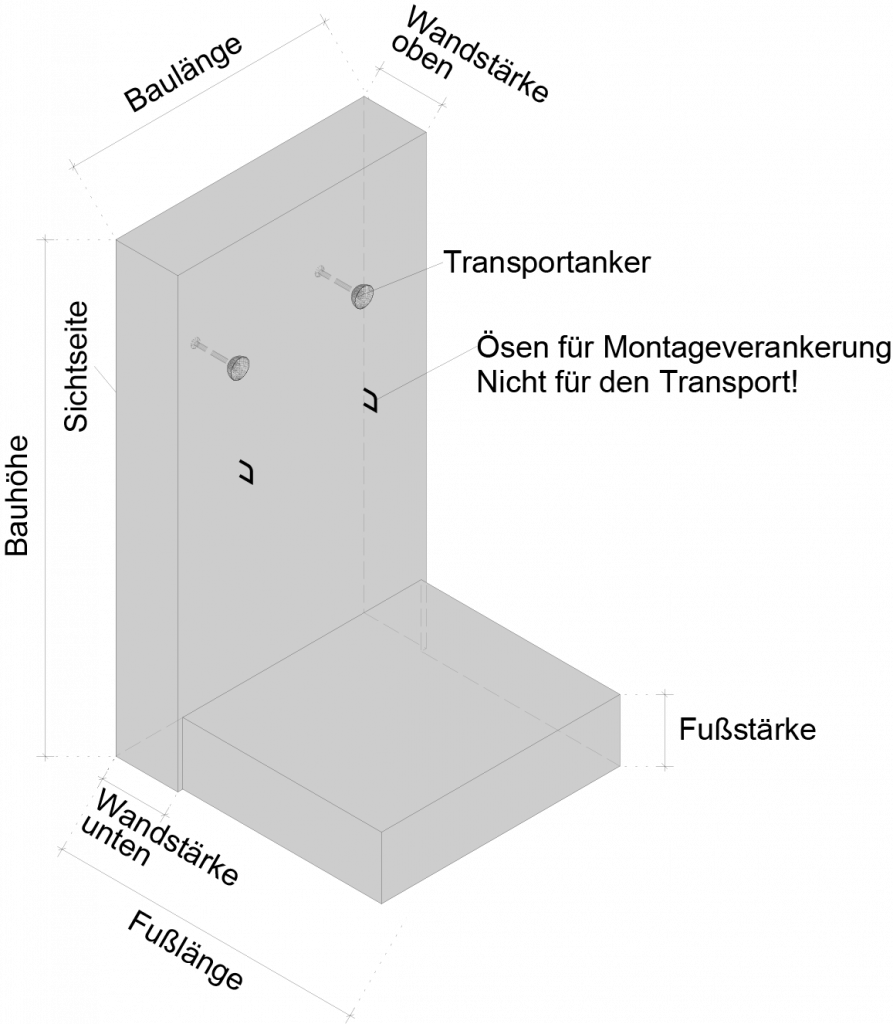 Stützwandelement ZTV-ING - Betonelemente Schmidt GmbH